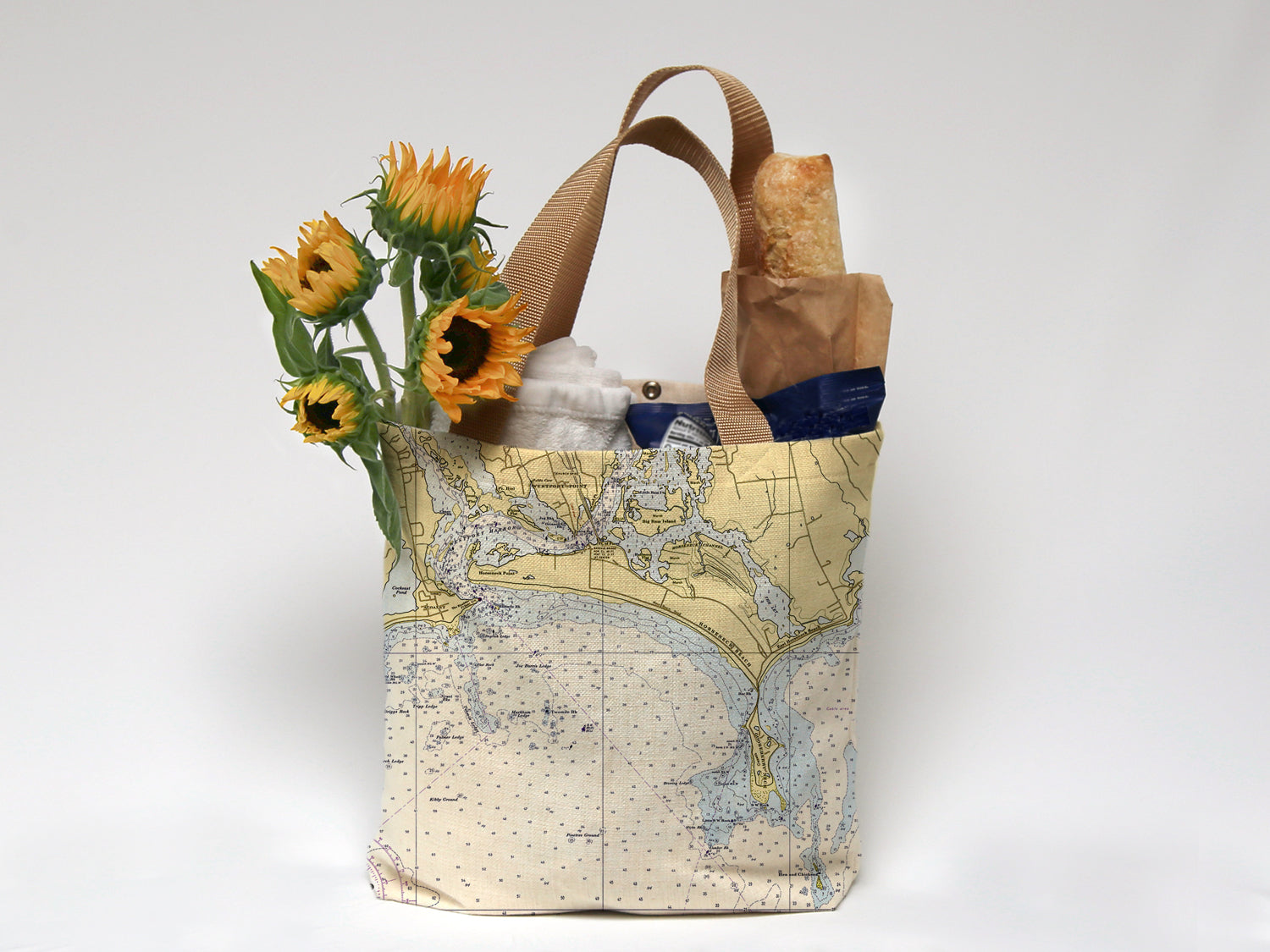 Horseneck Beach, Westport Point, MA. Nautical Chart Tote – Maritime ...