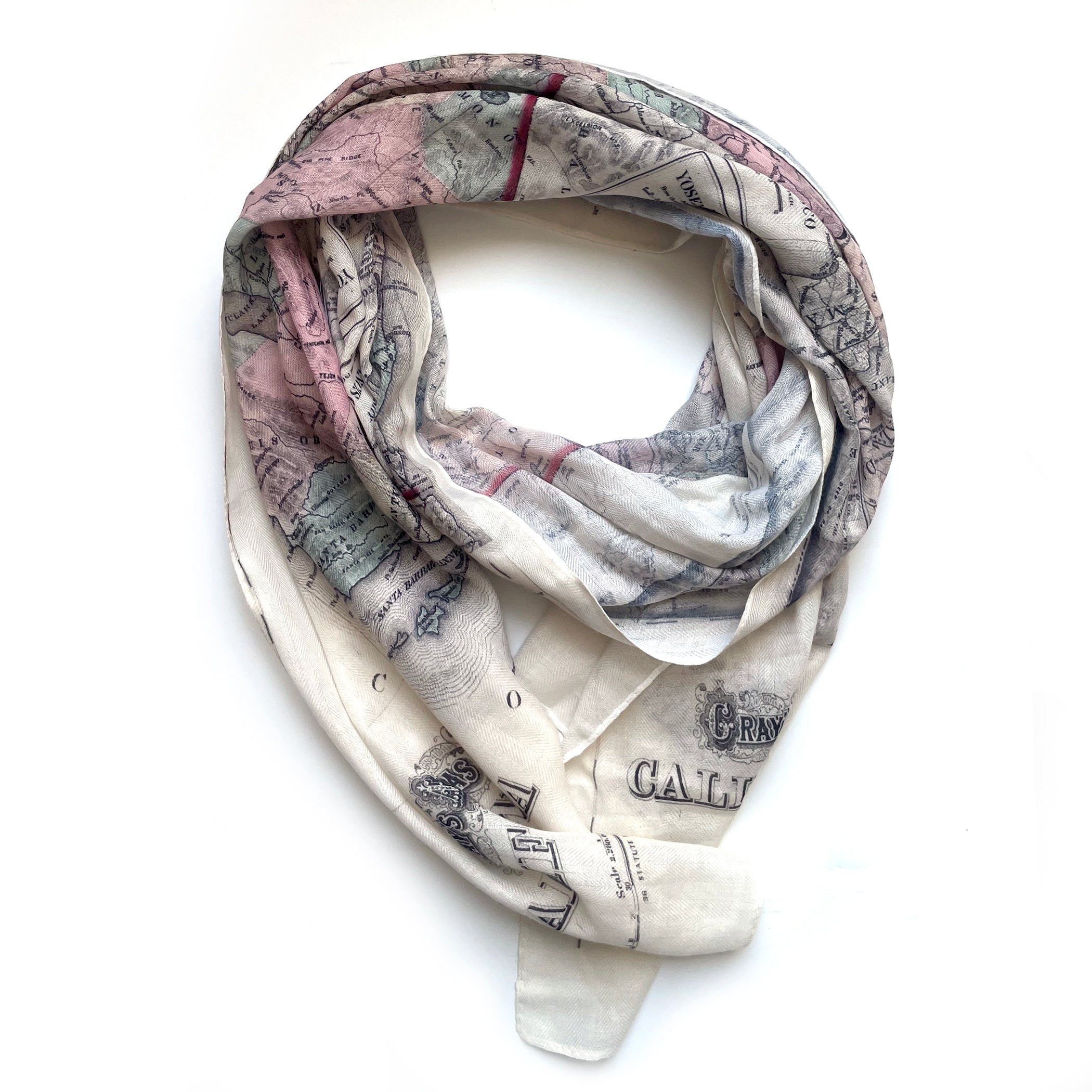 State of California Vintage Map Scarf